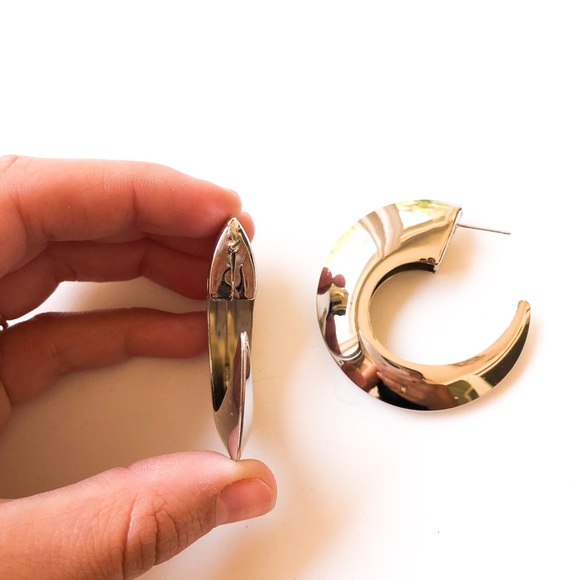 Jewelry | New Silver Tone Half Hoop Earrings | Poshmark